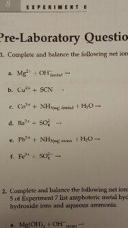 Solved Complete and balance the following net ionic | Chegg.com