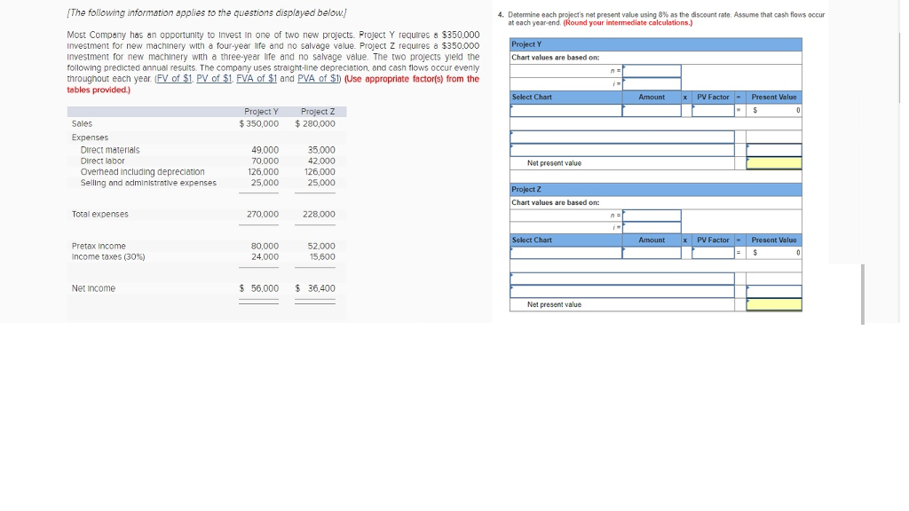 Determine each project’s net present value using 8% | Chegg.com