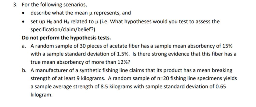 Solved 3. For the following scenarios, describe what the | Chegg.com