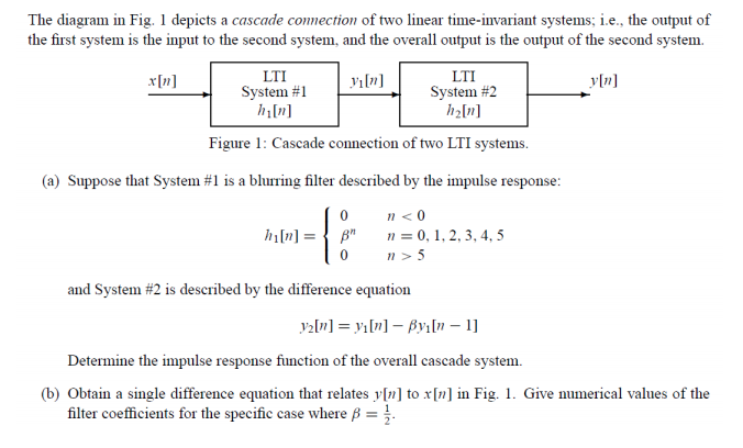 Solved The diagram in Fig. 1 depicts a cascade connection of | Chegg.com