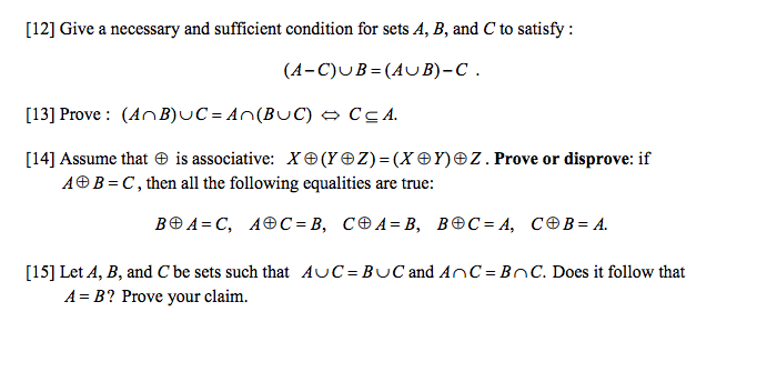 Solved Give a necessary and sufficient condition for sets A, | Chegg.com