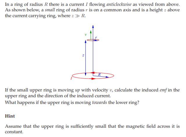 Solved In a ring of radius R there is a current I flowing | Chegg.com