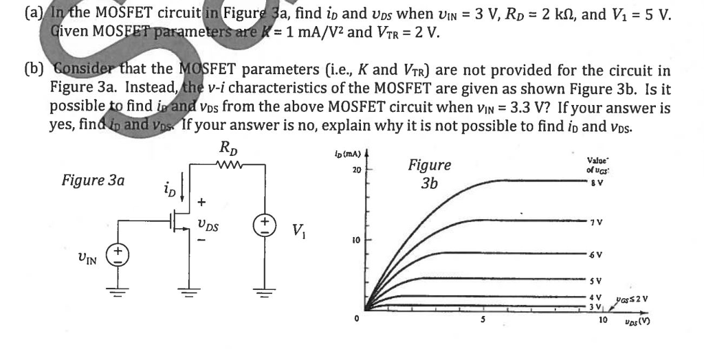 Solved e MOSFET circuit in Figure 3a, find io and vps when | Chegg.com