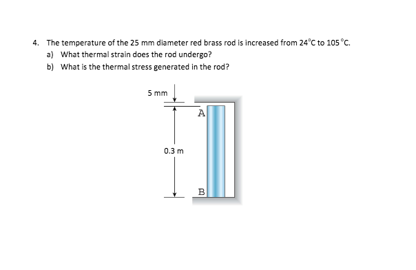 Solved The temperature of the 25 mm diameter red brass rod | Chegg.com
