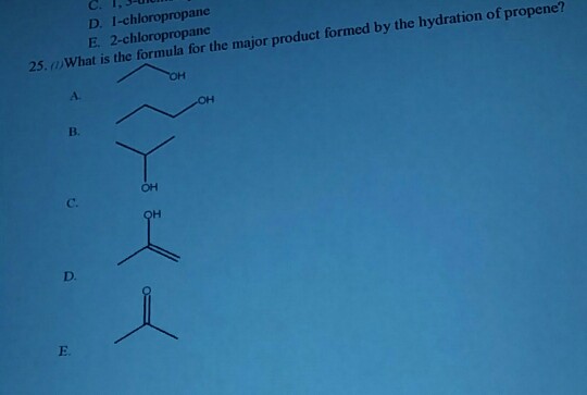 Solved what is the formular for the major product formed by | Chegg.com