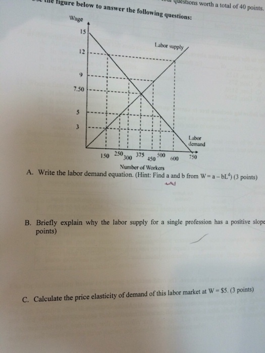 Solved Write the labor demand equation. Briefly explain why | Chegg.com