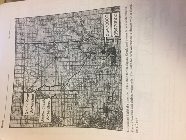 Skunk River Watershed Squaw Creek Watershed 05470000 | Chegg.com