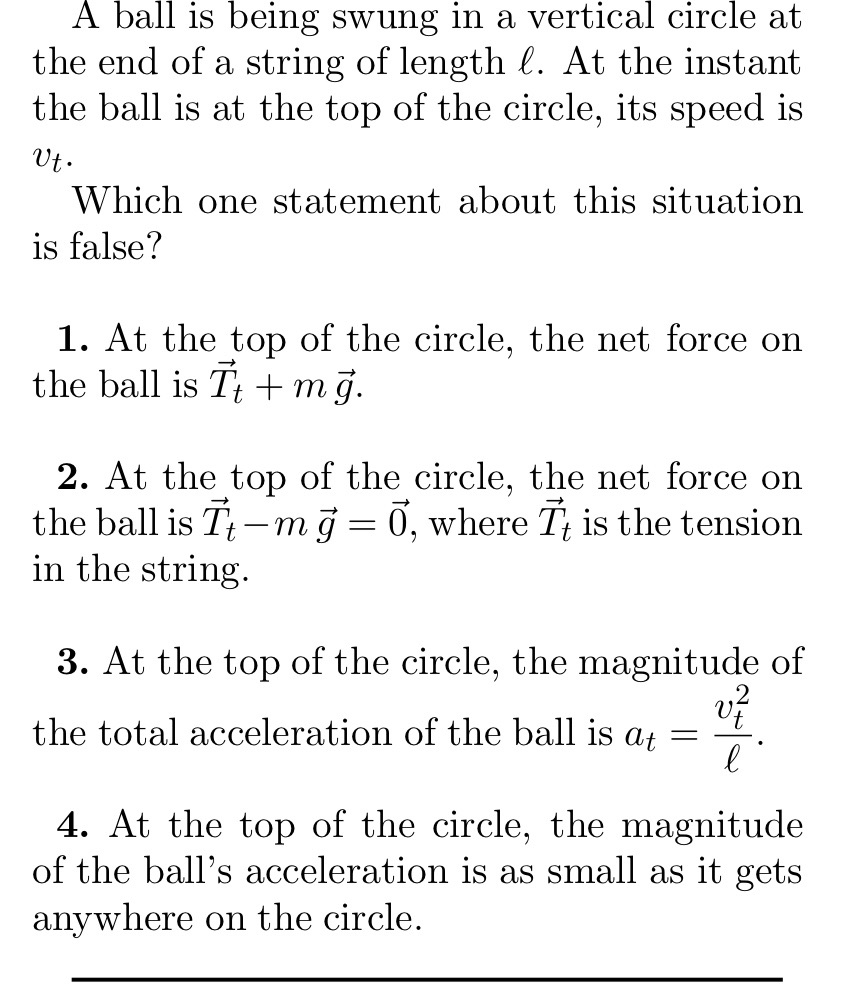 Solved A ball is being swung in a vertical circle at the end | Chegg.com