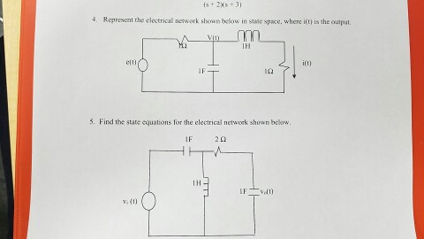 Solved 4. Represent the electrical network shown below in | Chegg.com