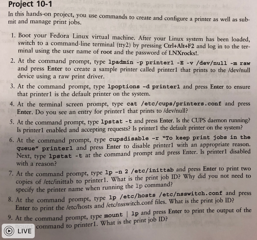 Solved Project 10-1 In this hands-on project, you use | Chegg.com