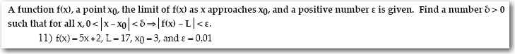 Solved A function f(x), a point x0, the limit of f(x) as x | Chegg.com