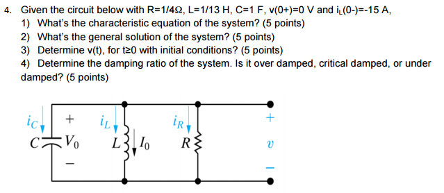 Solved: Given The Circuit Below With R = 1/4 Ohm, L = 1/13... | Chegg.com