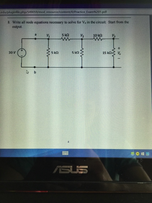 Solved Write all node equation necessary to solve for V_o in | Chegg.com