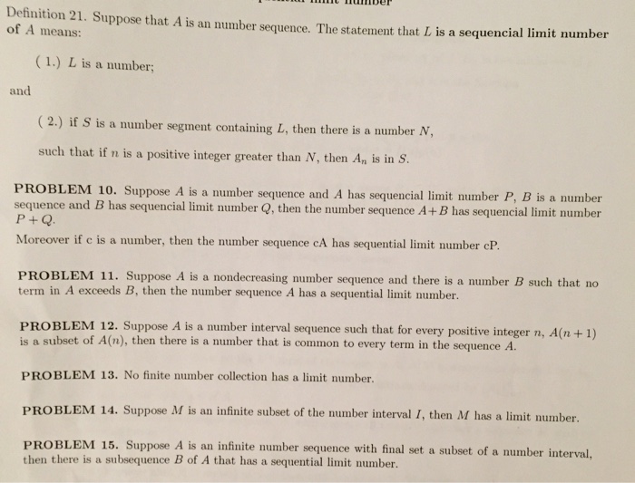 Solved Suppose that A is an number sequence. the statement | Chegg.com