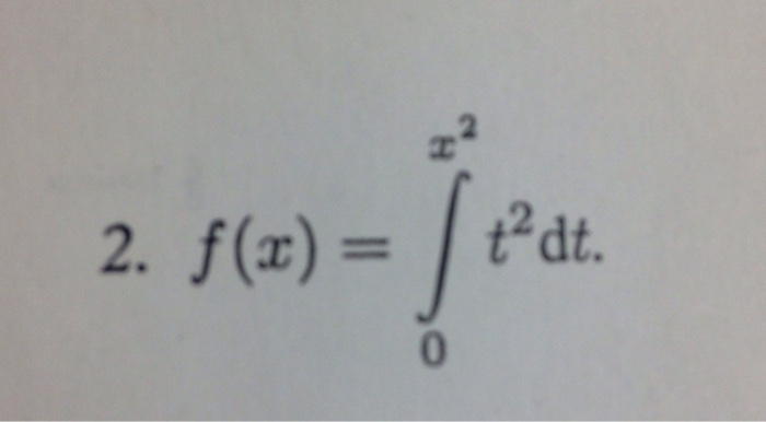 Solved f(x) = integral_0^x^2 t^2 dt. | Chegg.com
