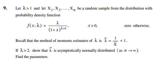 Let lambda > 1 and let X_1, X_2, ... X_n be a random | Chegg.com