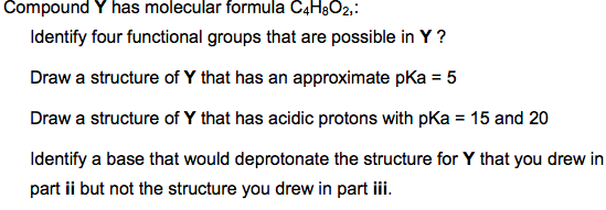 Solved Compound Y has molecular formula C4H8O2 ldentify four | Chegg.com