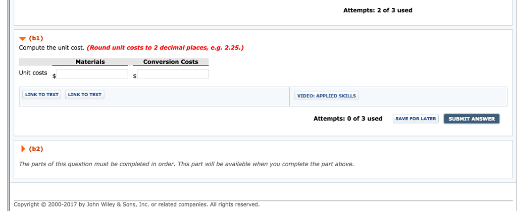 Solved PRINTER VERSION BACK NEXT Exercise 17-15 (Part Level | Chegg.com