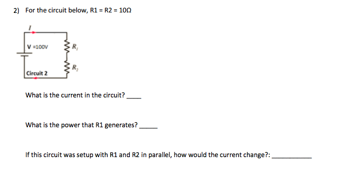 Solved For the circuit below, R1 = R2 = 10 Ohm What is the | Chegg.com