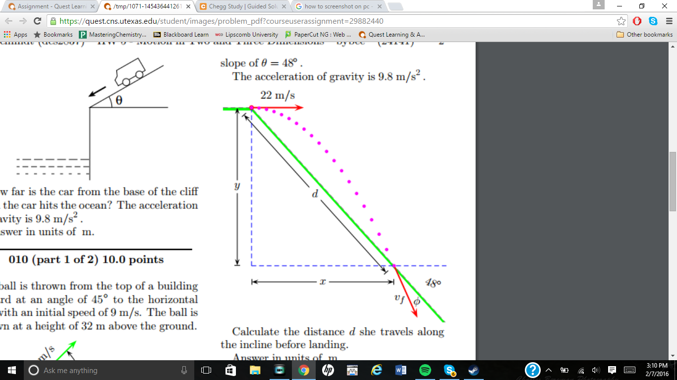Solved A ski jumper travels down a slope and leaves the ski | Chegg.com