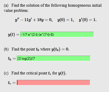Solved Find the solution of the following homogeneous | Chegg.com