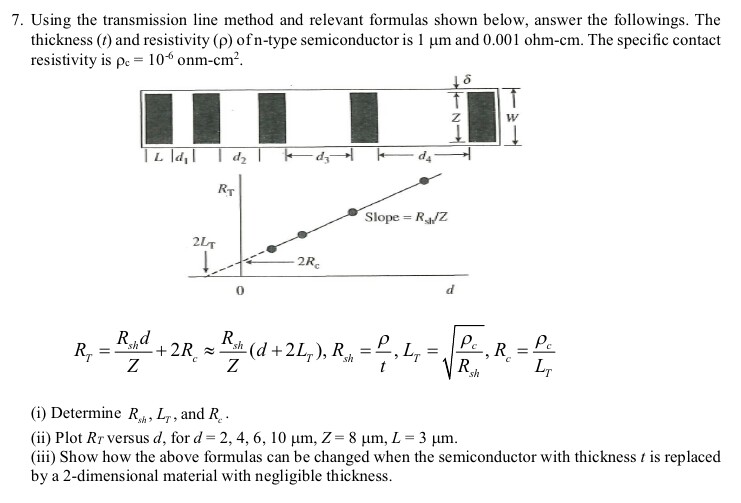 Solved Using The Transmission Line Method And Relevant Fo