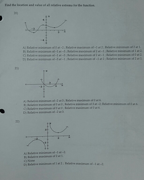 Solved Find the location and value of all relative extrema | Chegg.com