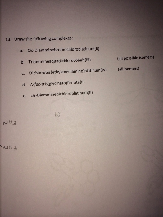 Solved Draw the following complexes: | Chegg.com