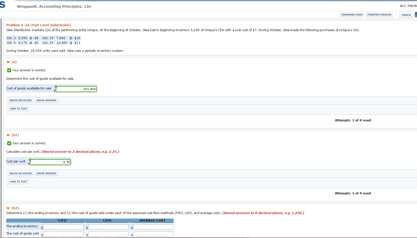 Solved Weygandt, Accounting Principles, 12e STANDARD VIEW | Chegg.com