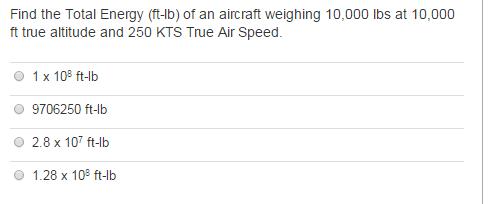 Solved Find the Total Energy (ft-lb) of an aircraft weighing | Chegg.com