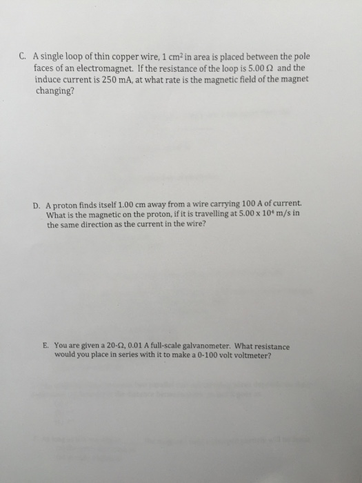 Solved A single loop of thin copper wire, 1 cm^2 in area is | Chegg.com