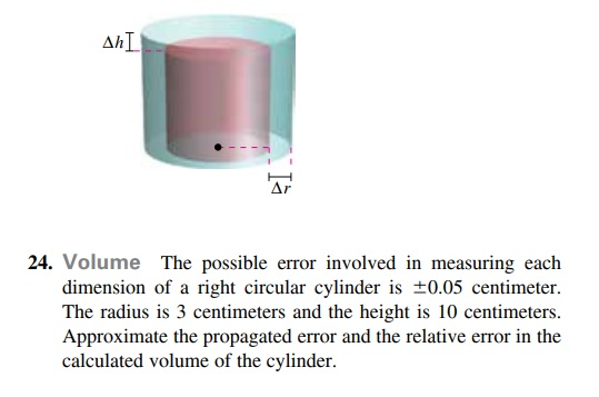 Solved ??. 24. Volume The possible error involved in | Chegg.com