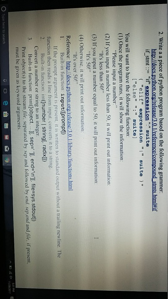 Solved 2. Write a a piece of python program based on the | Chegg.com