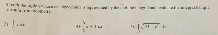 Solved Sketch the region whose net signed area is | Chegg.com