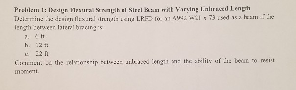 Solved Problem 1: Design Flexural Strength of Steel Beam | Chegg.com