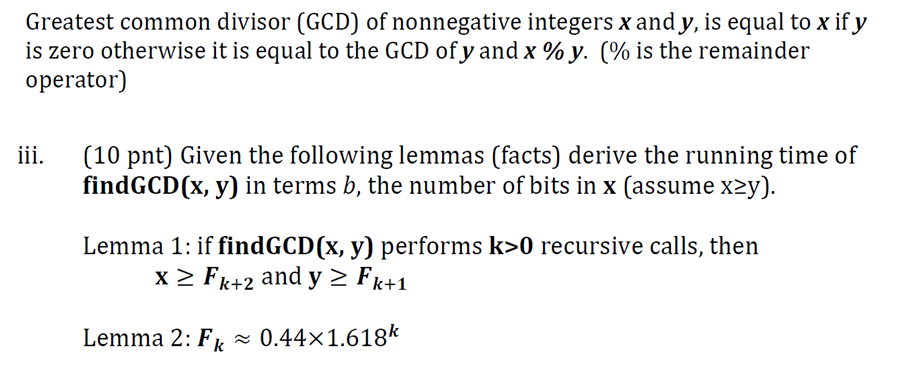 Solved Greatest common divisor (GCD of nonnegative integers | Chegg.com