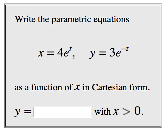 Solved Write the parametric equations as a function of X in | Chegg.com