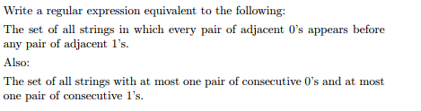 Solved Write a regular expression equivalent to the | Chegg.com