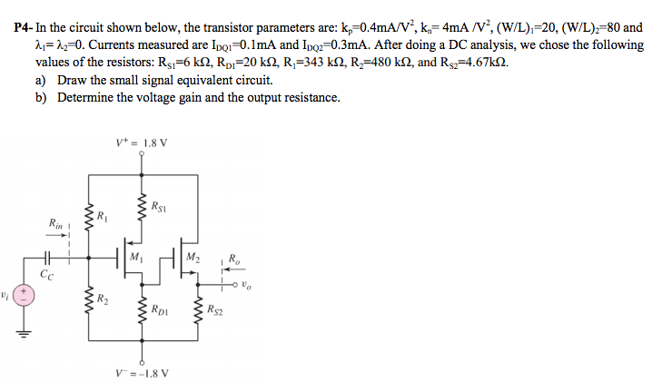 Solved P4- In the circuit shown below, the transistor | Chegg.com