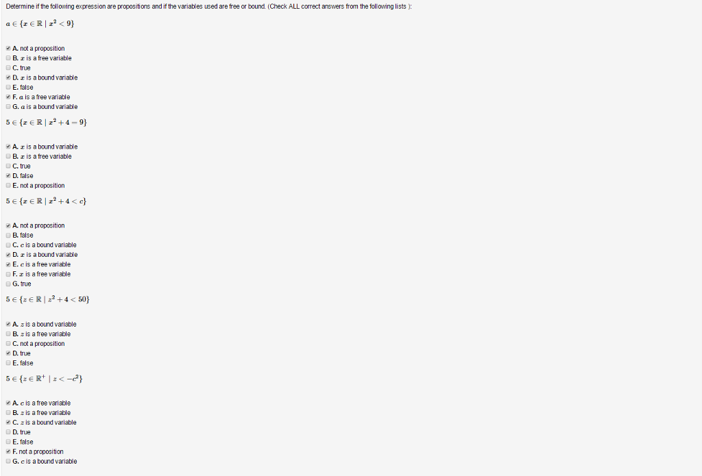 Solved Determine if the following expression are | Chegg.com