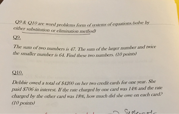 Solved The sum of two numbers is 47. The sum of the larger | Chegg.com