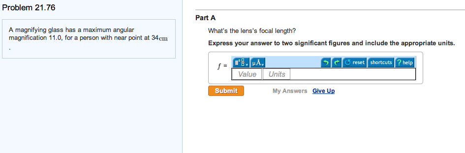 Solved A magnifying glass has a maximum angular | Chegg.com