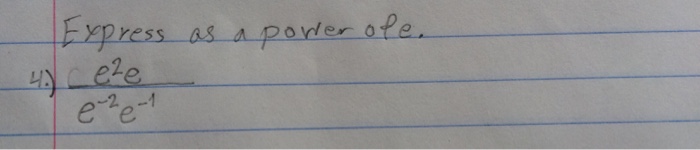 Solved Express as a power of e. | Chegg.com