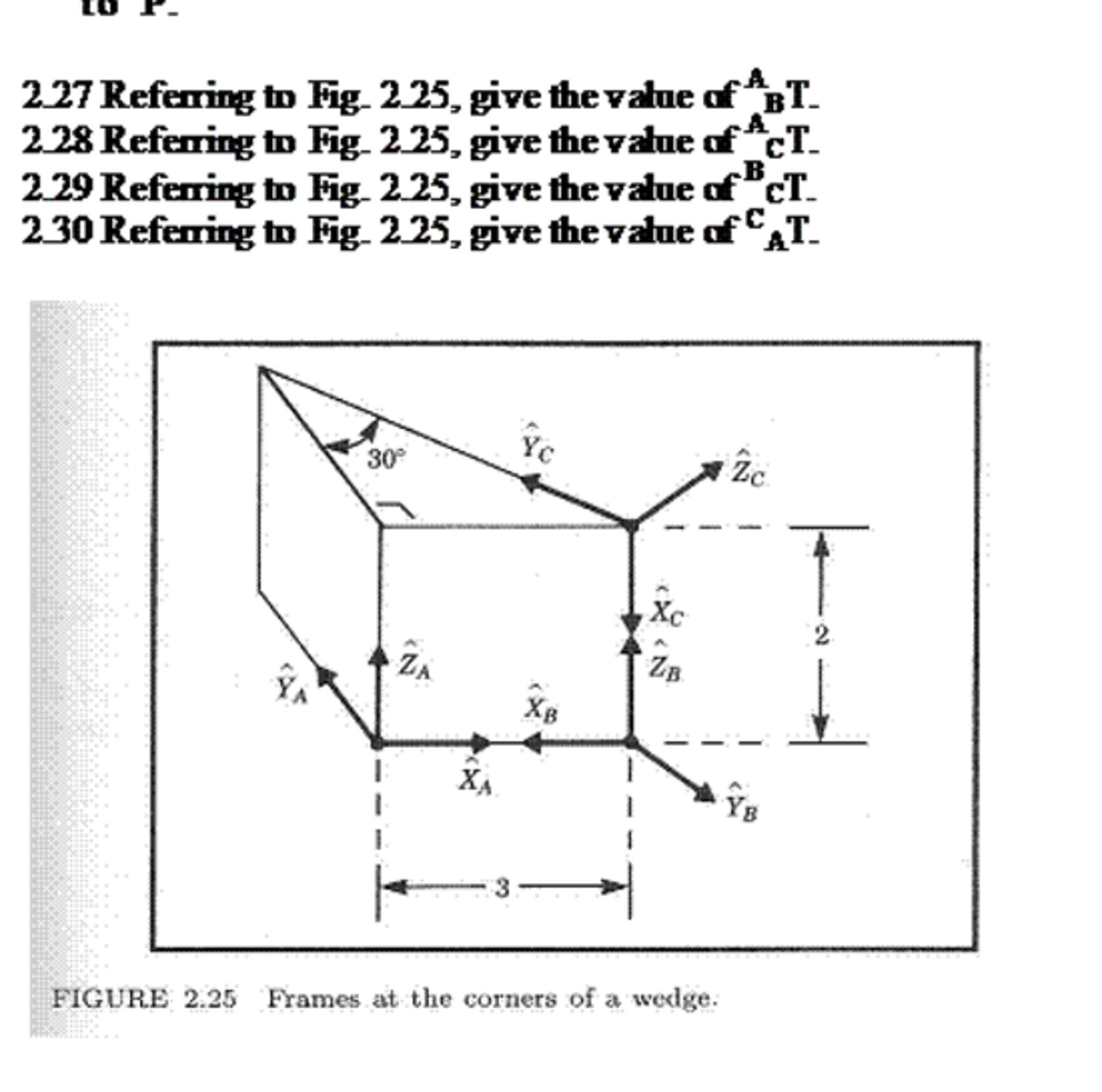 Solved Give the value of^A_B T_ 2.28 Referring to Fig.2.25, | Chegg.com Solved Give the value of^A_B T_ 2.28 Referring to Fig.2.25, | Chegg.com