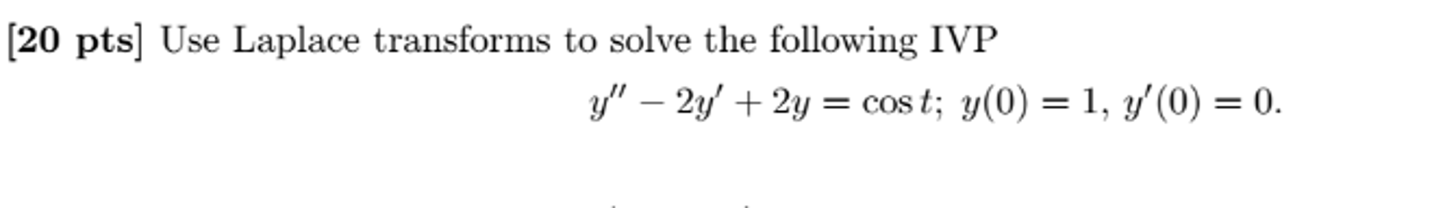 Solved Use Laplace transforms to solve the following IVP y" | Chegg.com
