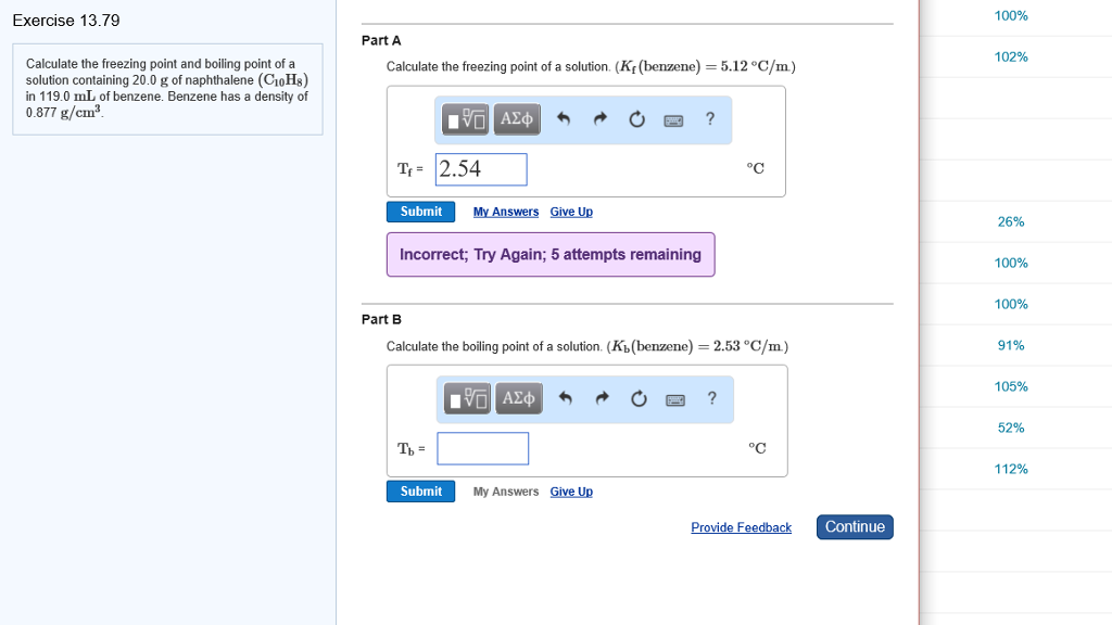 Solved Calculate the freezing point and boiling point of a | Chegg.com