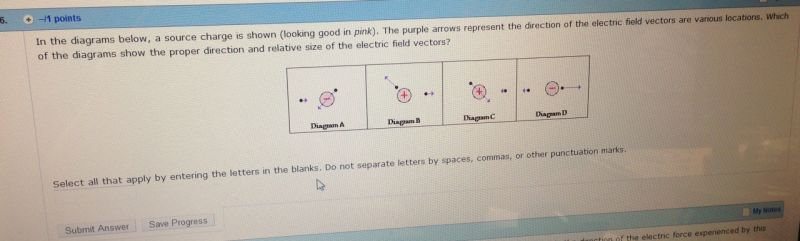 Solved In the diagrams below, a source charge is shown | Chegg.com