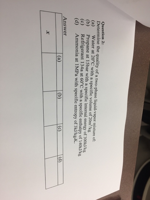Solved Determine the quality of a two-phase liquid-vapor | Chegg.com