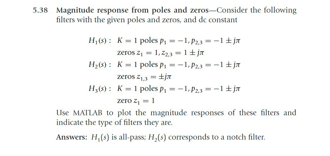 Solved Magnitude response from poles and zeros-Consider the | Chegg.com