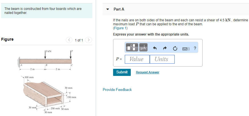 Solved The beam is constructed from four boards which are | Chegg.com